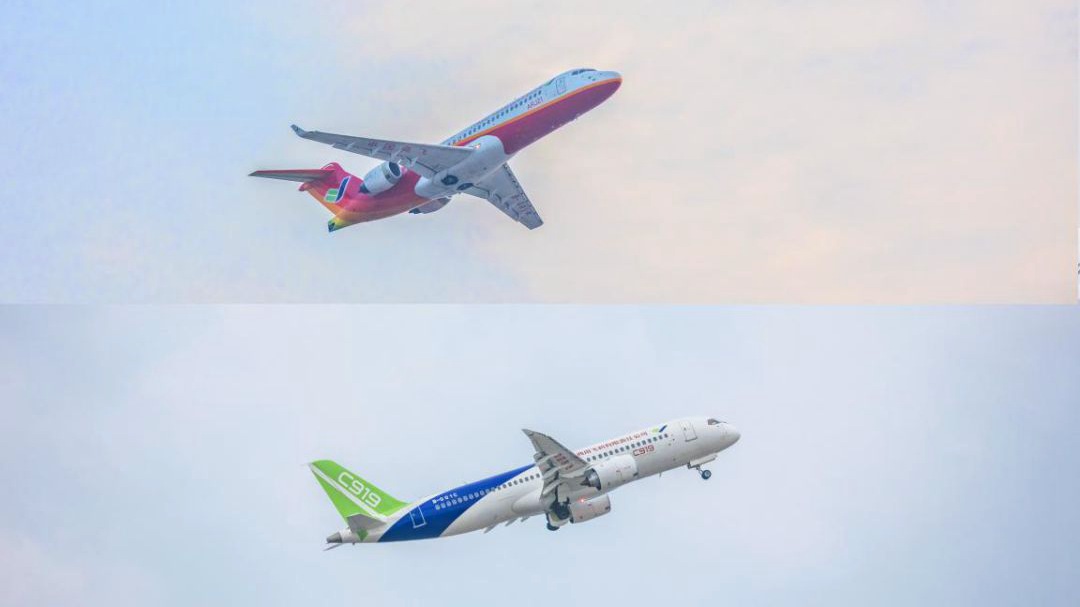 C919+ARJ21！国产商用飞机首次在海外“组团”亮相_国际_中国台湾网